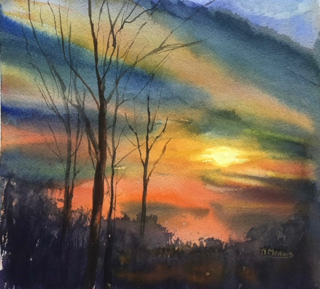 "Wooded Sunset" – Nancy Morris Art